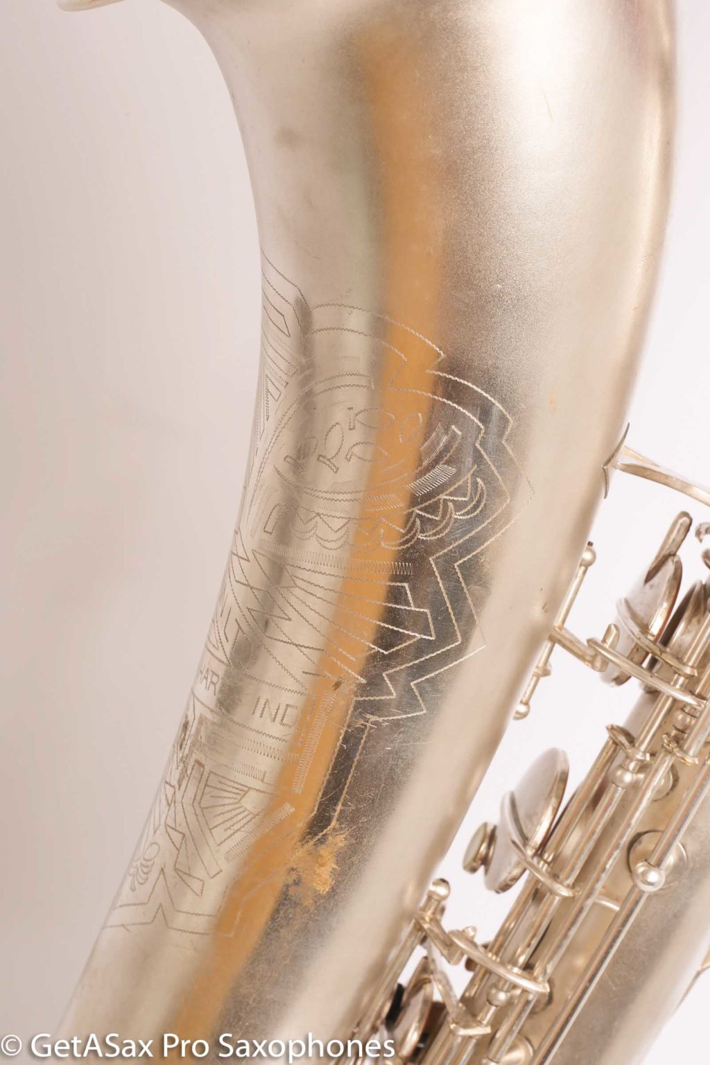 Conn 12M Transitional Art Deco Engraved Original Silver Plate Baritone ...